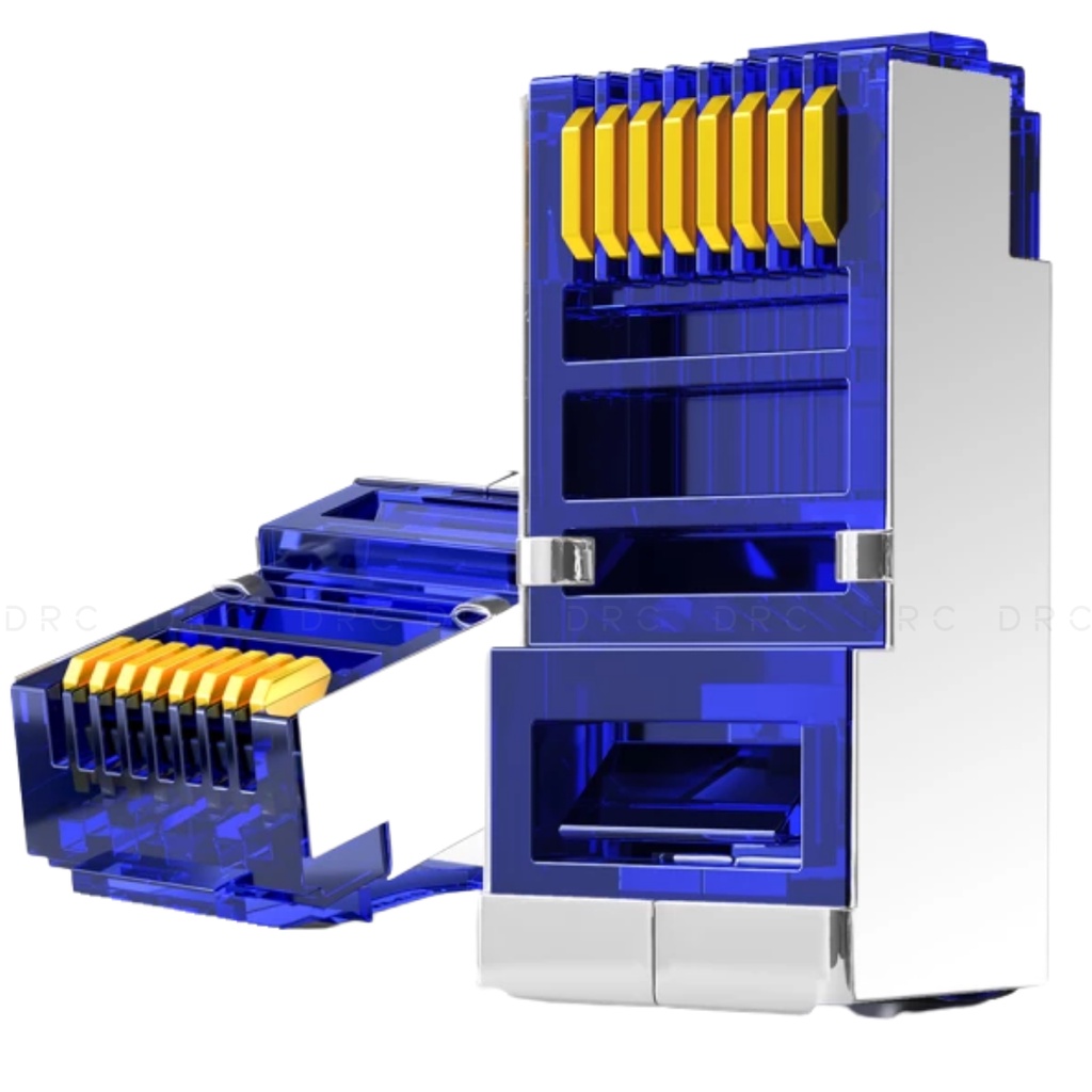 Conector Blindado Rj45 Cat6a Cat6 Rj45 Plug Kit C/50pçs | Shopee Brasil