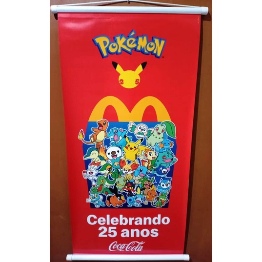Banner Coca Cola Mc Donalds 25 Anos Pokemon Raridade | Shopee Brasil