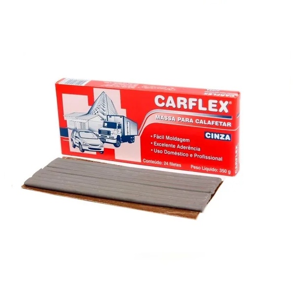 Massa Calafetar Cinza Caixa Com 24 Filetes Carflex 350g | Shopee Brasil