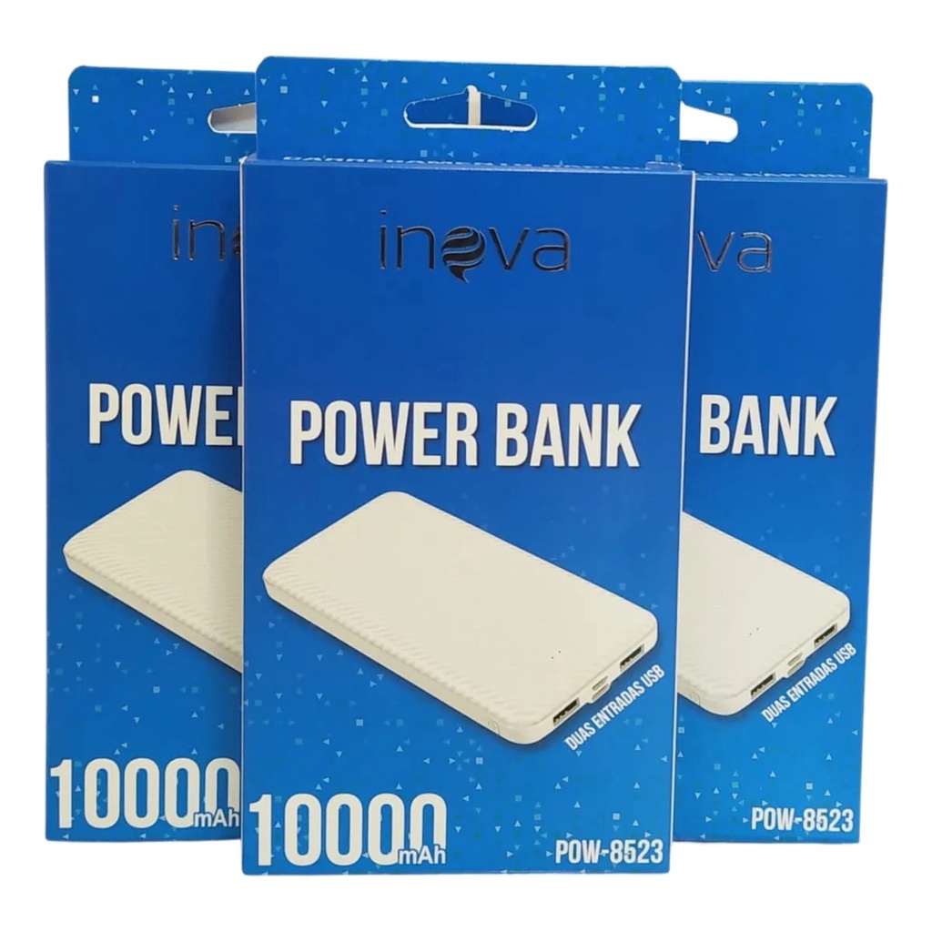 Power Bank Carregador portátil Branco 10000mAh Inova POW 8523 | Shopee ...