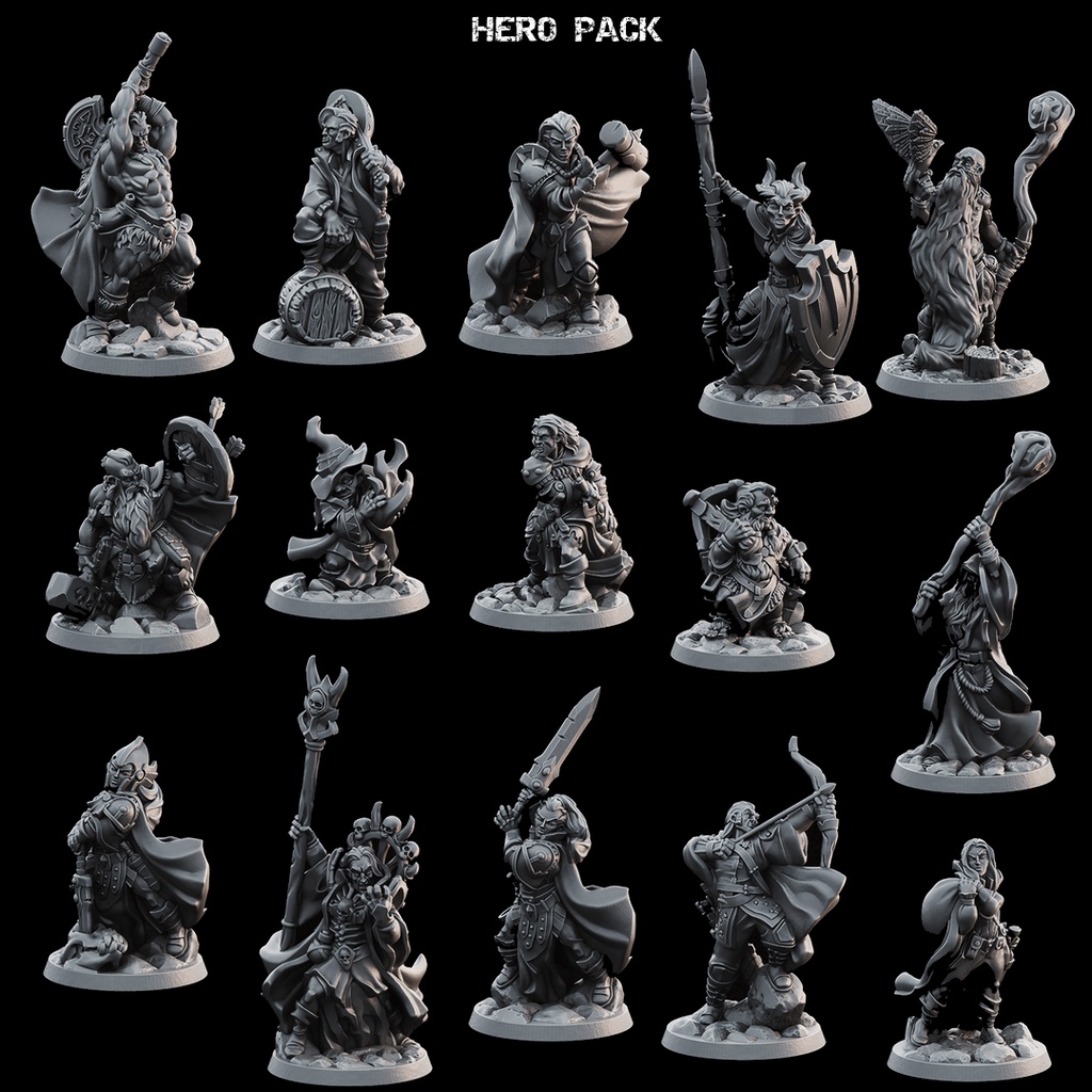 Pack de Miniaturas Heróis RPG Dungeons and Dragons Pathfinder RPG ...