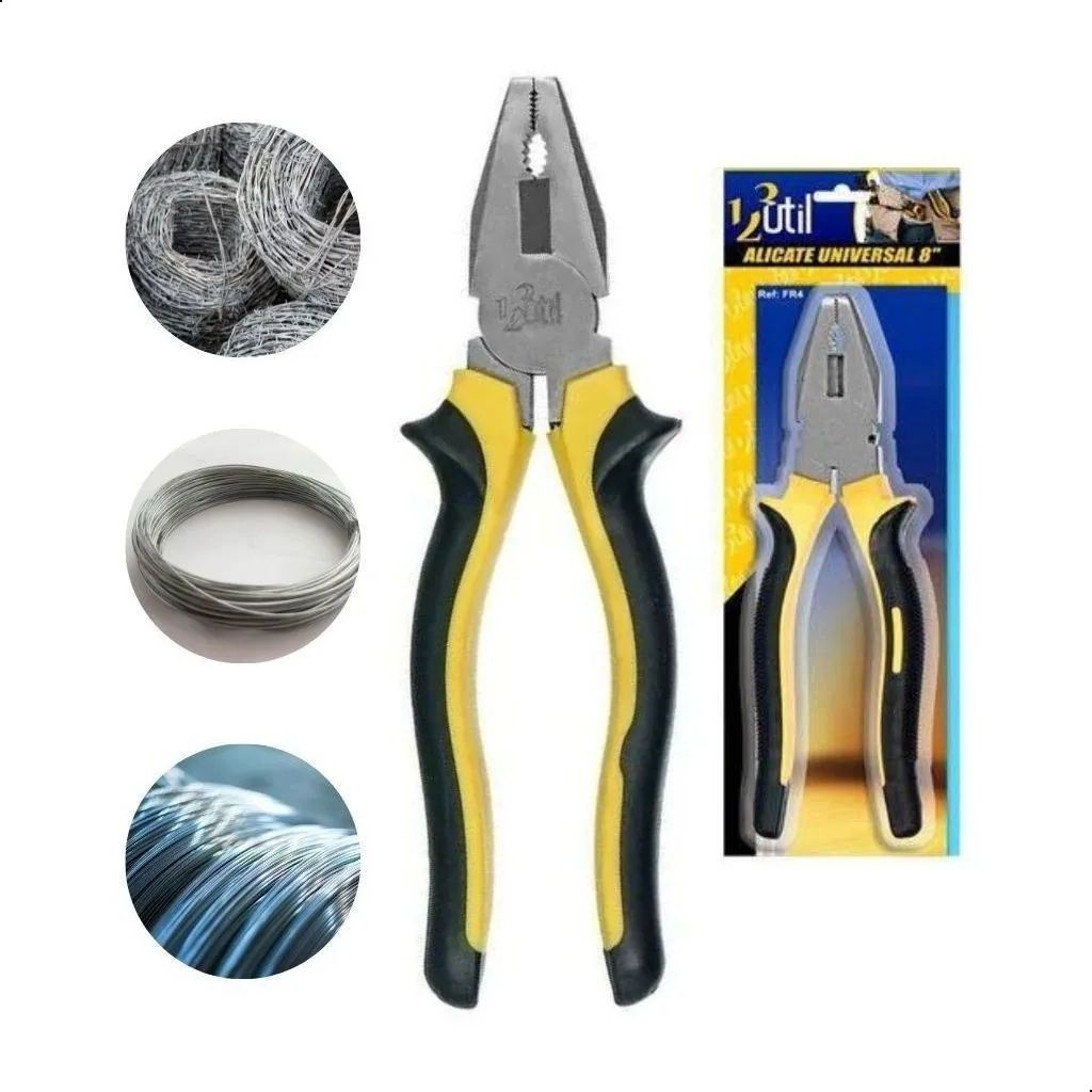 Alicate Universal 8 Polegadas Emborrachado Corta Dobra Arame | Shopee Brasil