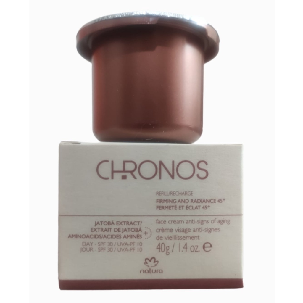 Refil Chronos 45+ dia com FPS 30 Firmeza e Radiância | Shopee Brasil