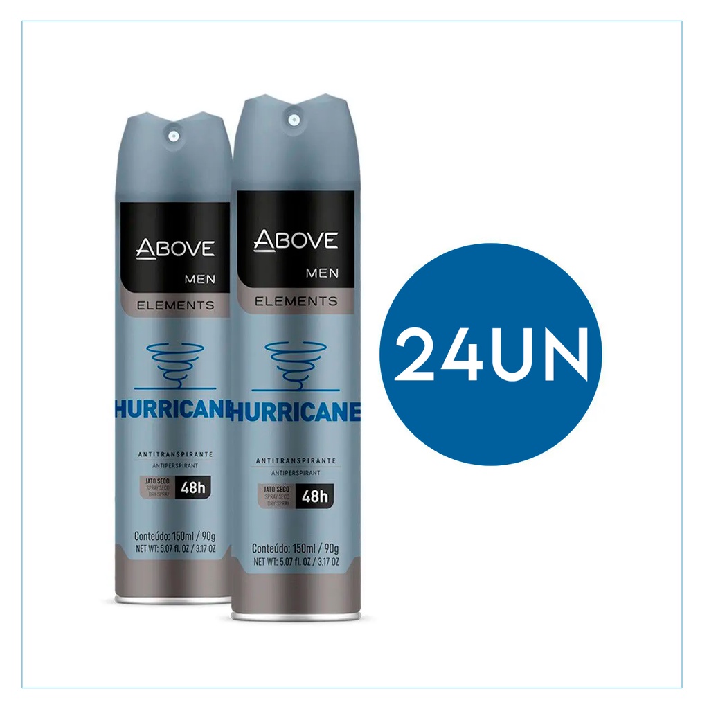 KIT 24un Above Men Elements - Hurricane - 150ML | Shopee Brasil