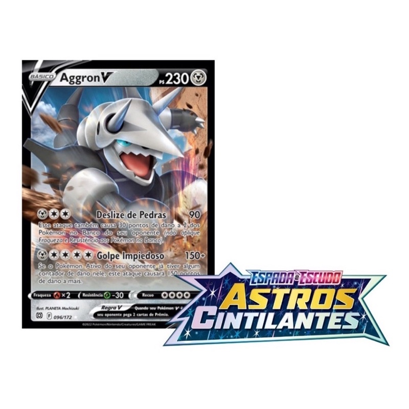 Carta Pokemon Aggron V Astro Cintilantes Original Copag | Shopee Brasil