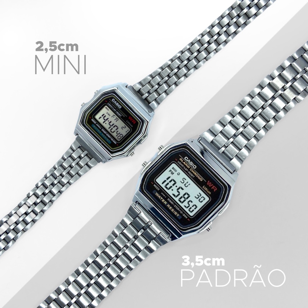 Relógio Cassio Retrô Digital Led Eletronico Vintage - Casio Mini Prata ...