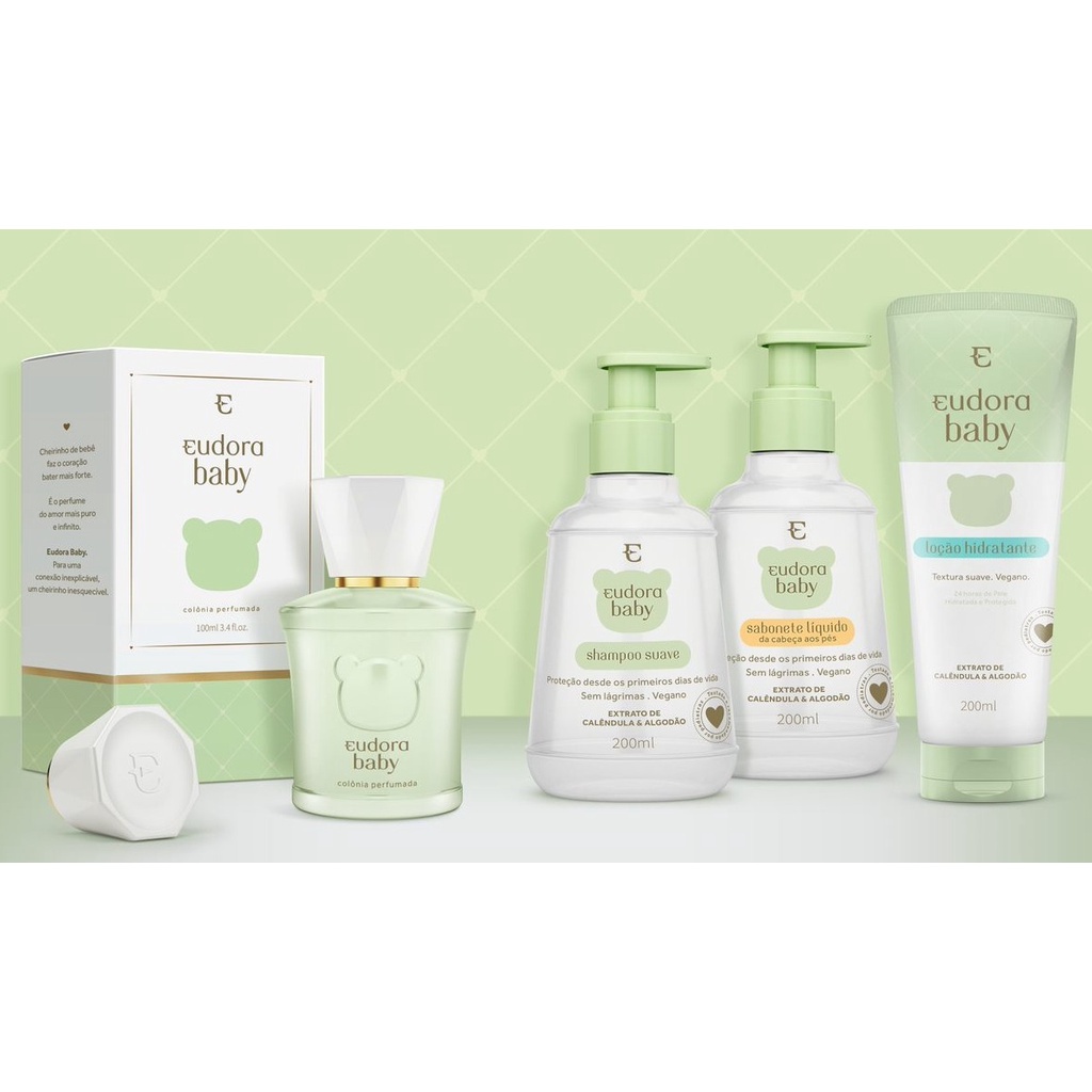 Kit Completo Eudora Baby Shompoo Hidratante Colônia | Shopee Brasil