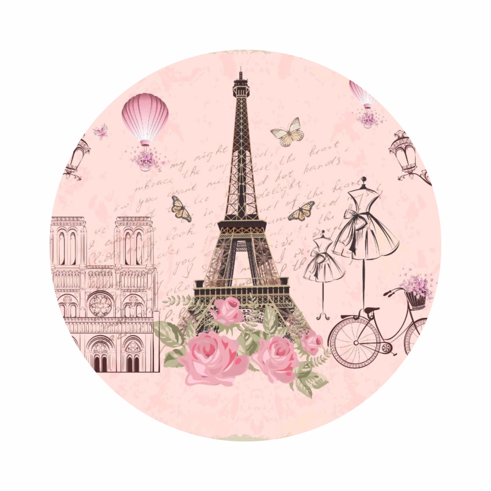Painel De Festa Redondo Sublimado Tema Paris | Shopee Brasil