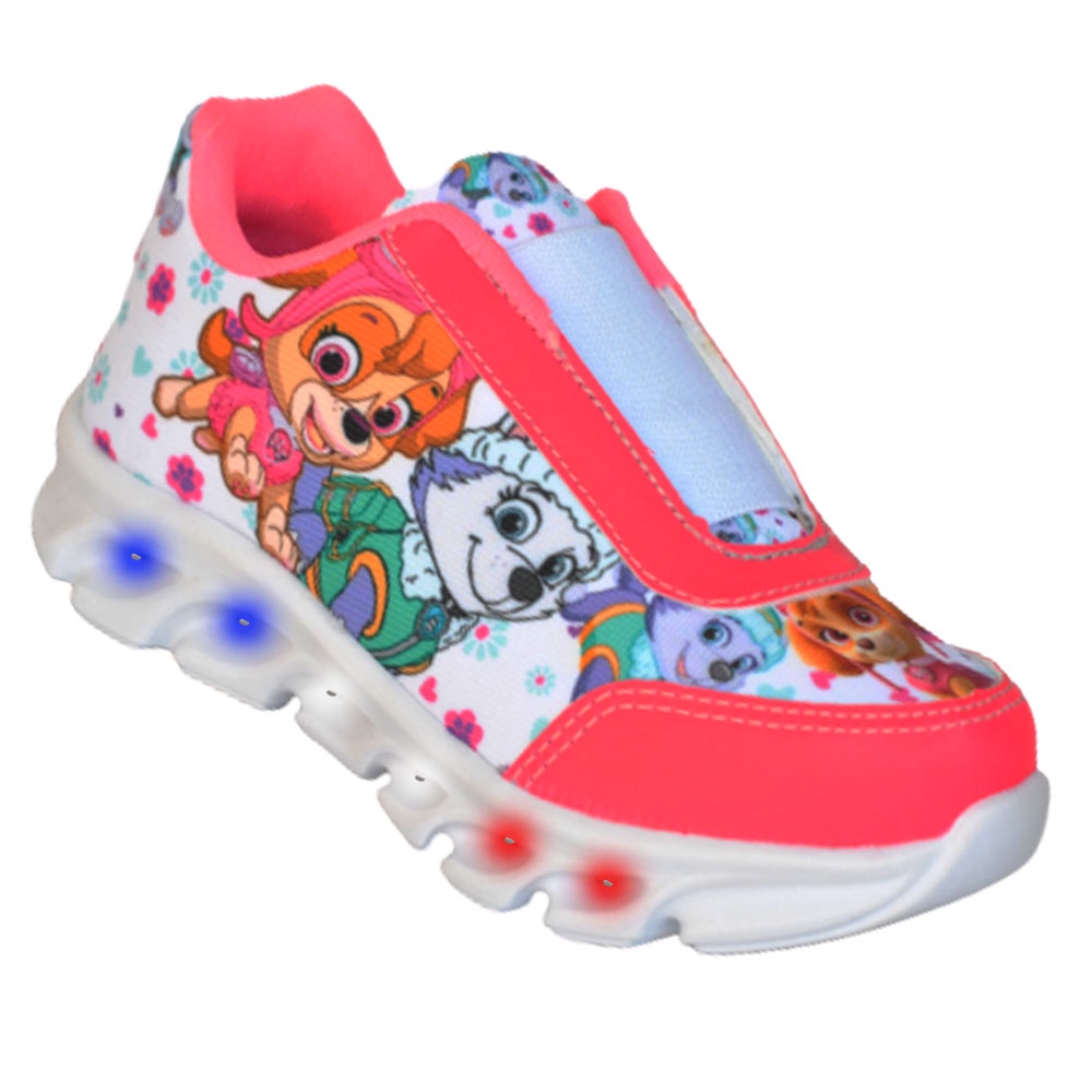 Tenis Feminino Infantil De Led Meninas Patrulha Canina Elástico Barato ...
