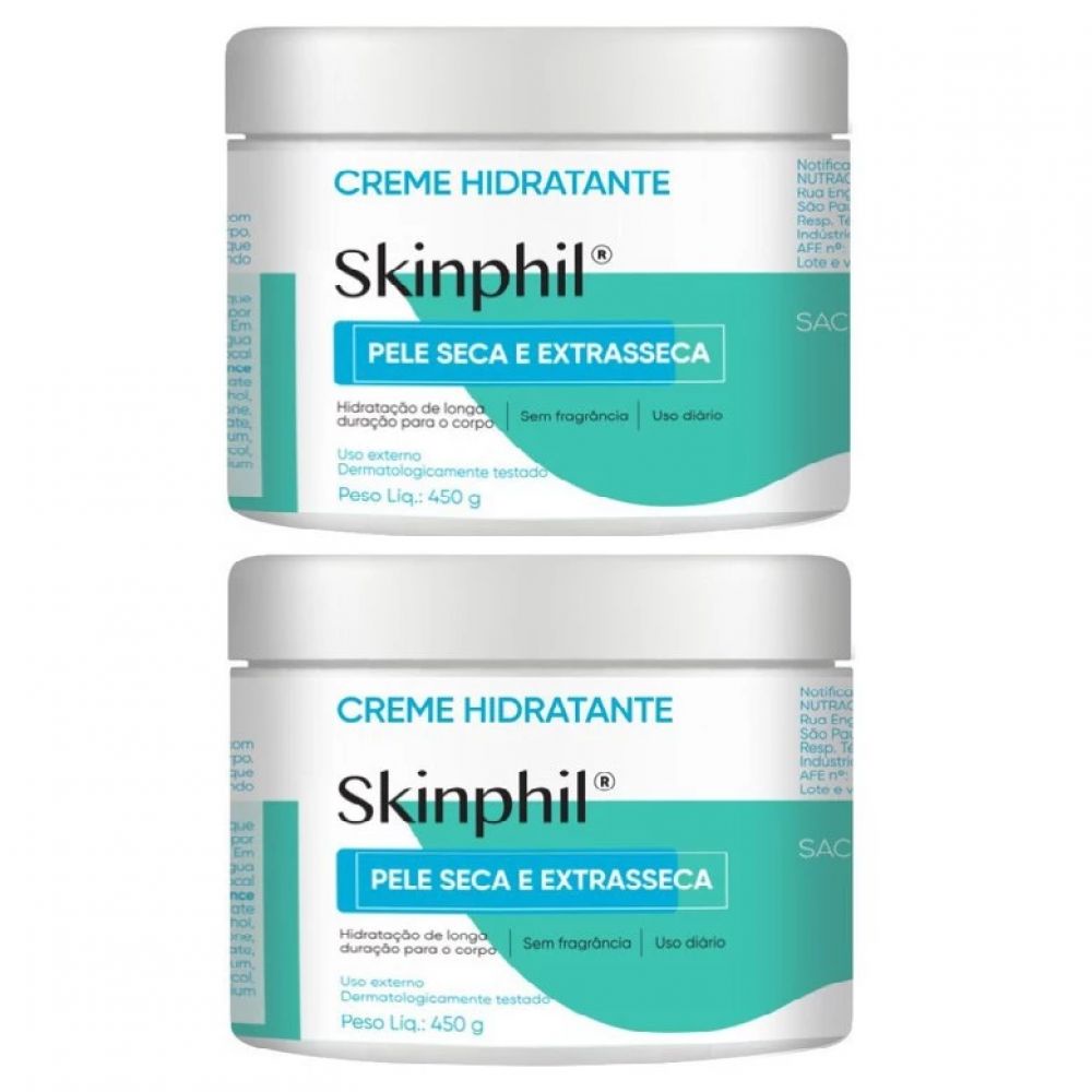 Kit C/2 Creme Hidratante Skinphil Pele Extrasseca e Seca Cimed C/ 450g ...
