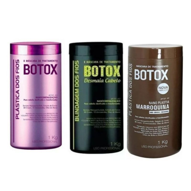 Botox Plastica dos Fios 1kg e Botox Blindagem 1kg e Botox Marroquina ...