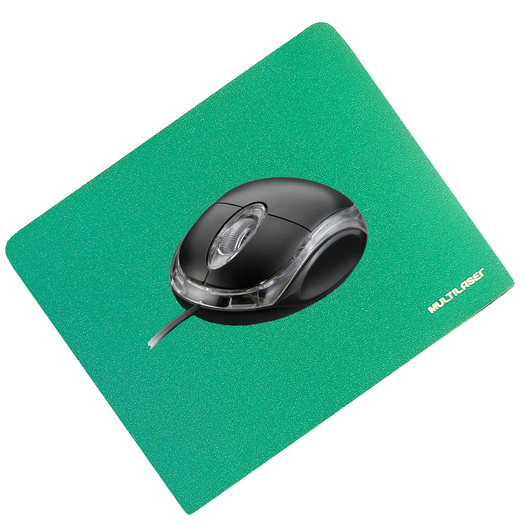 Mouse + Mouse Pad Verde Básico Clássico Óptica Usb 1200 Dpi | Shopee Brasil