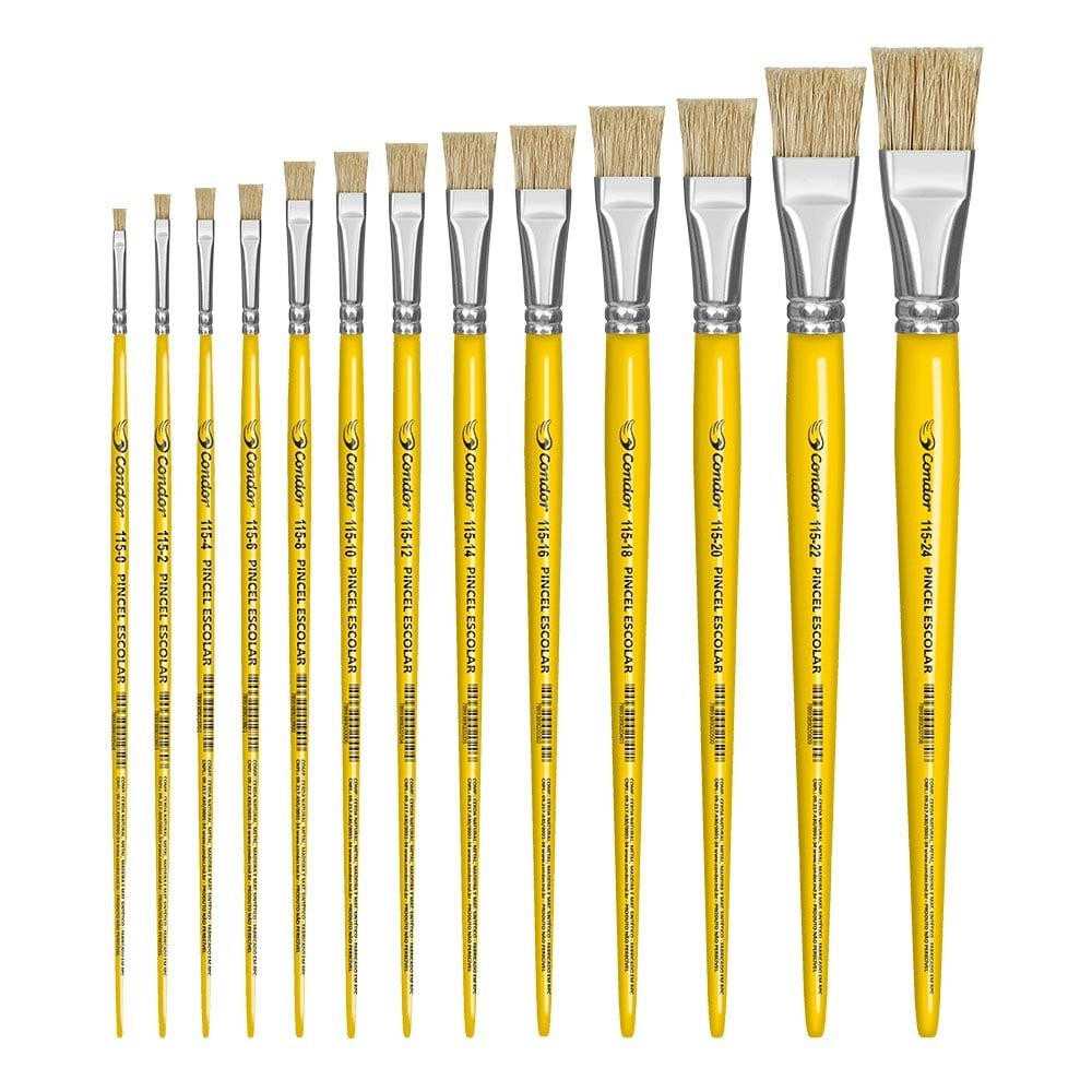 Pincel Condor Escolar Chato Ref. 115 - Faz a Boa!