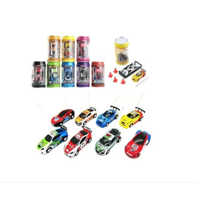 Mini Carro Lata Controle Remoto Carrinho Rc Brinquedo Cone | Shopee Brasil