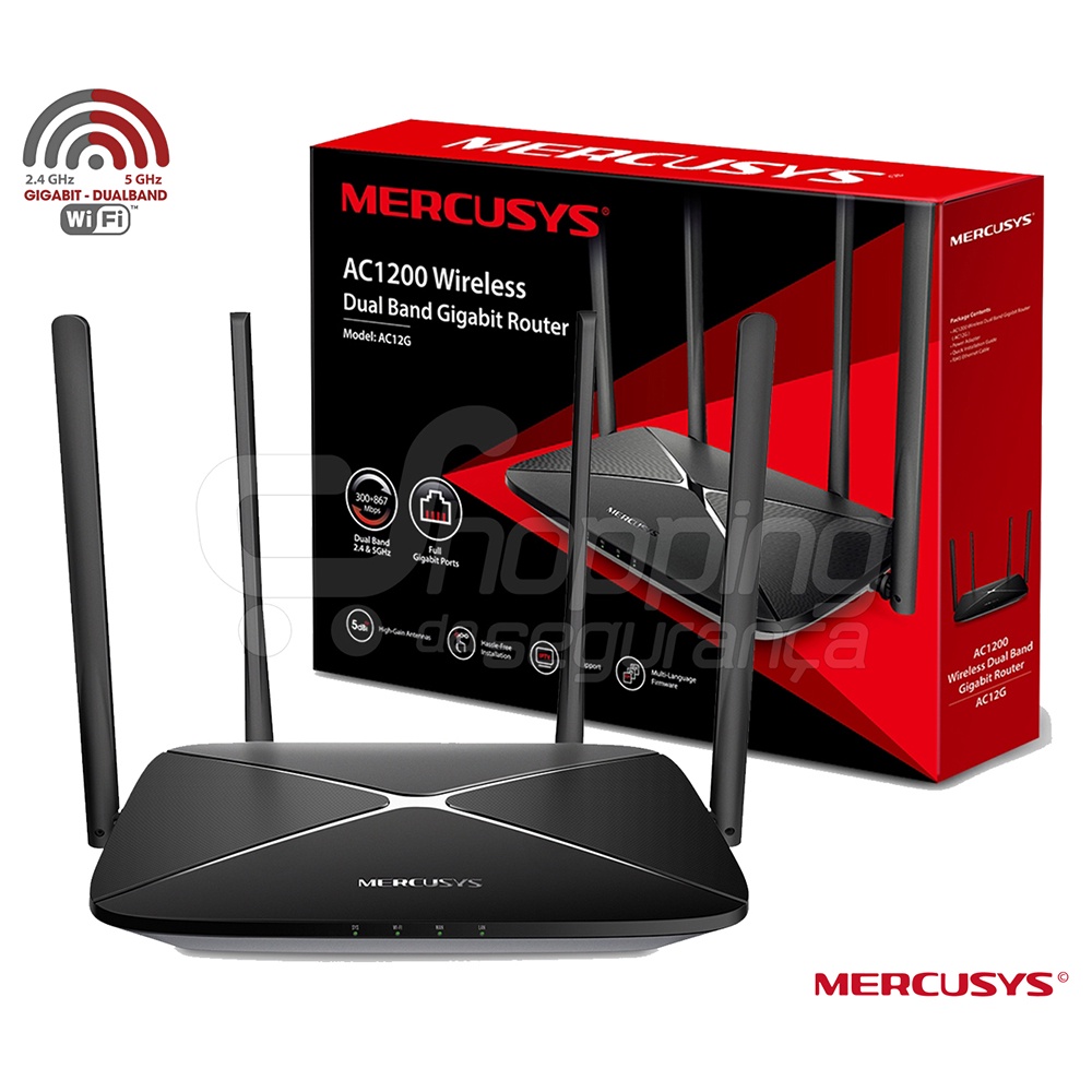 Roteador Mercusys Ac1200 Ac12g Dual Band Gigabit Wireless | Shopee Brasil