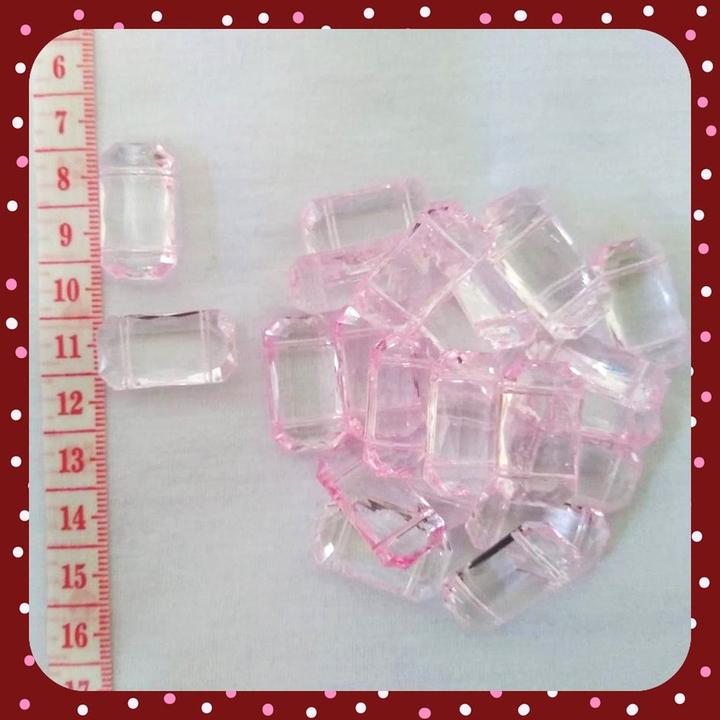 Pastilha Acrílica 2 Furos Rosa Claro 14x24mm - 103g | Shopee Brasil