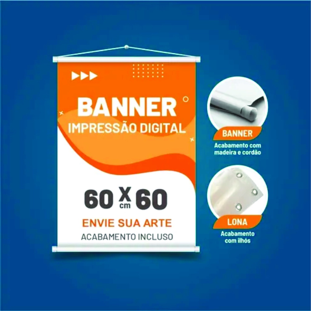Banner / Lona Com Acabamento 60x60 Cm | Shopee Brasil