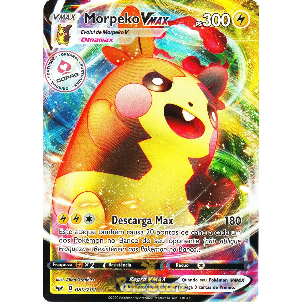 Carta Pokemon Morpeko VMAX Português Card Original Copag | Shopee Brasil