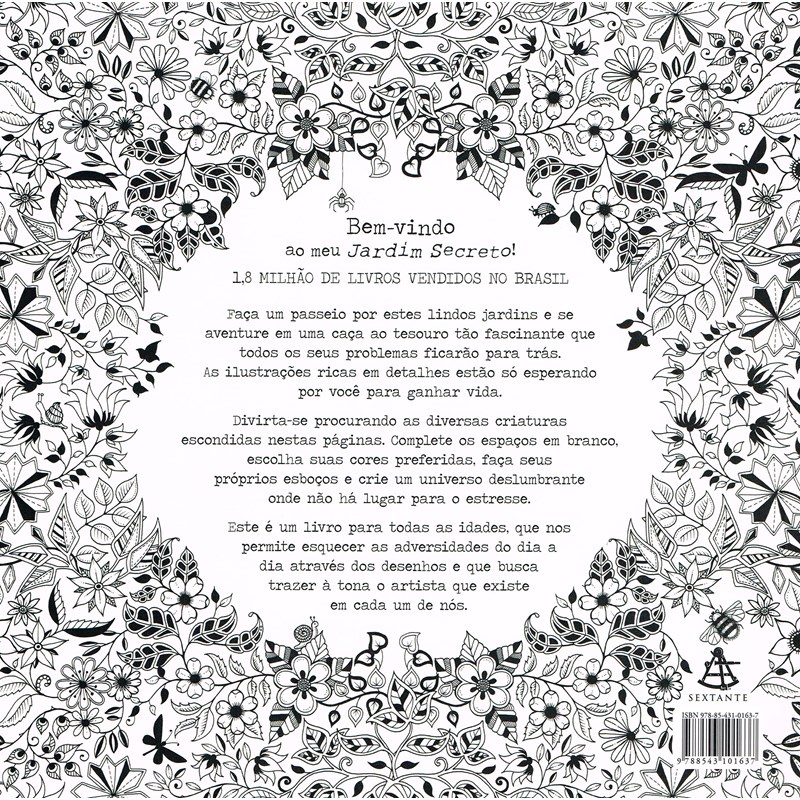 Livro de Colorir Jardim Secreto - Antiestresse | Shopee Brasil