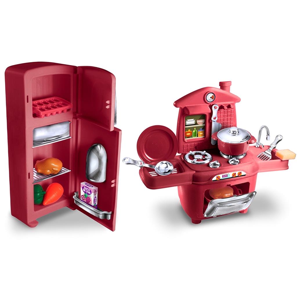 Kit Cozinha Chef Kids Infantil Completa Fogao E Geladeira Com Acessorios - Zuca Toys | Shopee Brasil