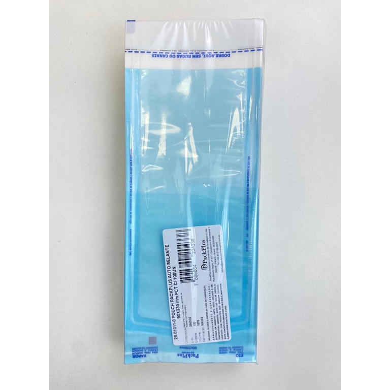 Envelope para autoclave autoselante 90x230mm c/ 100und Pack Plus ...