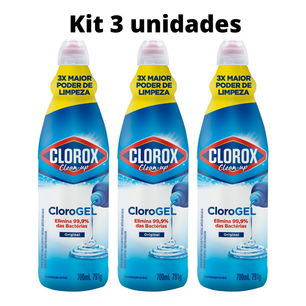 Kit 3 Clorogel Original Clorox Desinfetante Uso Geral Casa 700ml ...