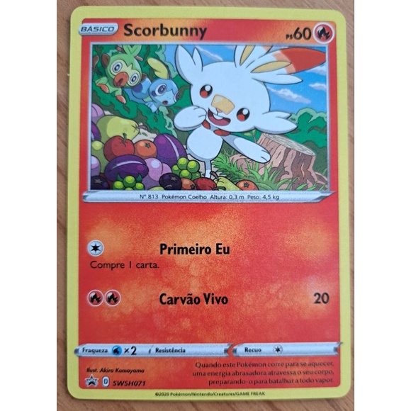 Card Pokémon Scorbunny Foil Promo Original e Nova | Shopee Brasil