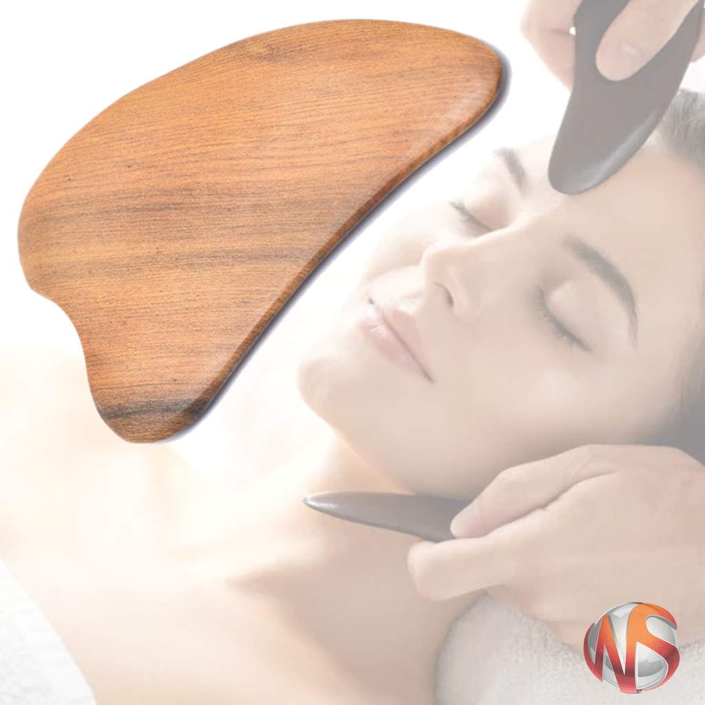 Gua Sha de Madeira Aromática Massagem Facial Corporal Acupressão Reflexologia - Modelo 1 ...
