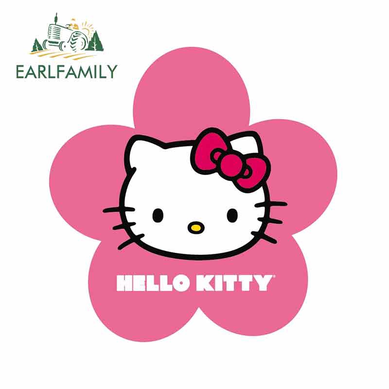 EARLFAMILY 13x12,7cm Desenho Animado Hello Kitty Flowers Gráficos ...