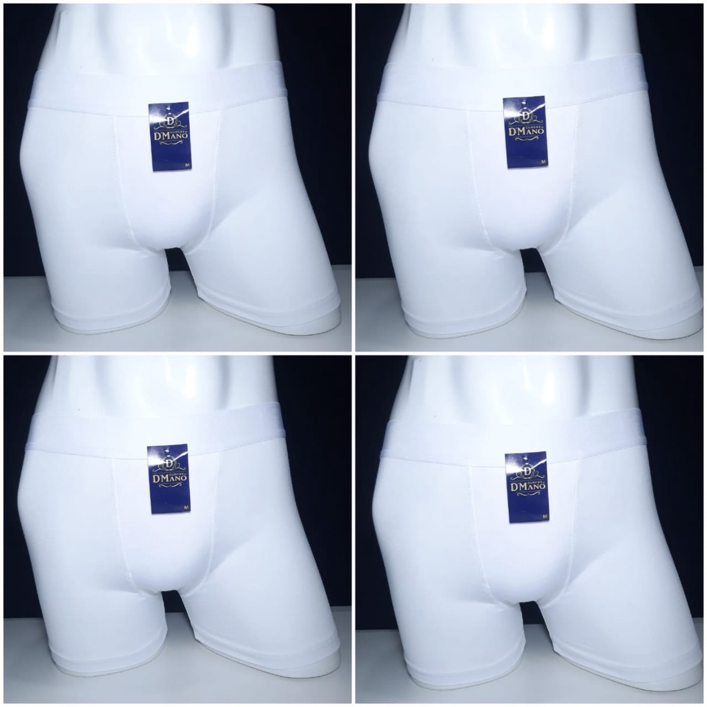 kit 4 Cueca Cuecas Box Boxer Lisa Toda Branca Romantic | Shopee Brasil