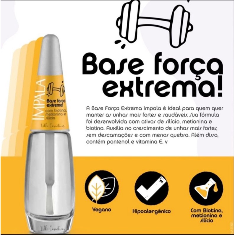 Base Impala Força Extrema com biotina,metionina e silício na composição ...