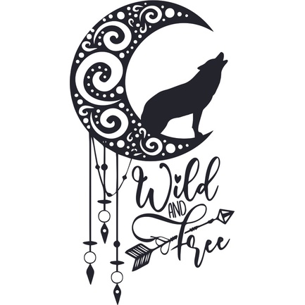 Adesivo Lua Lobo Tribal Livre e Selvagem | Shopee Brasil