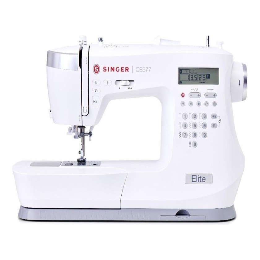 Maquina De Costura Reta Singer Elite Ce677 Portatil Branca Bivolt ...