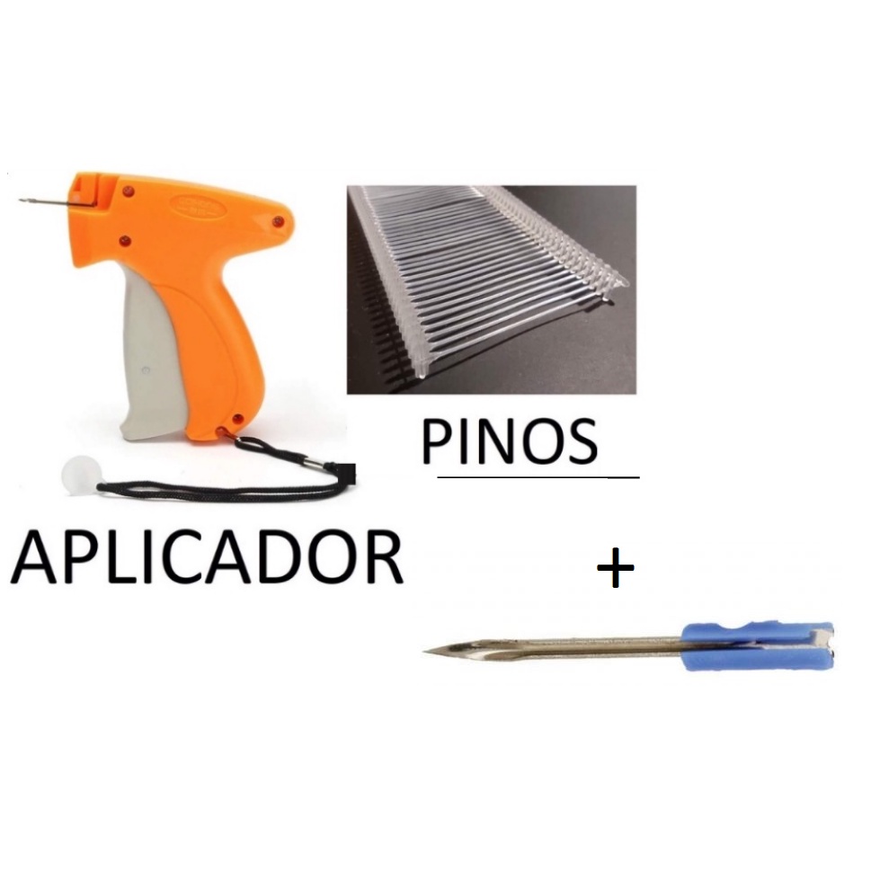 Kit Pistola Aplicador de Etiquetas / Pin Tag Roupa + 500 ou 1000 Pinos ...