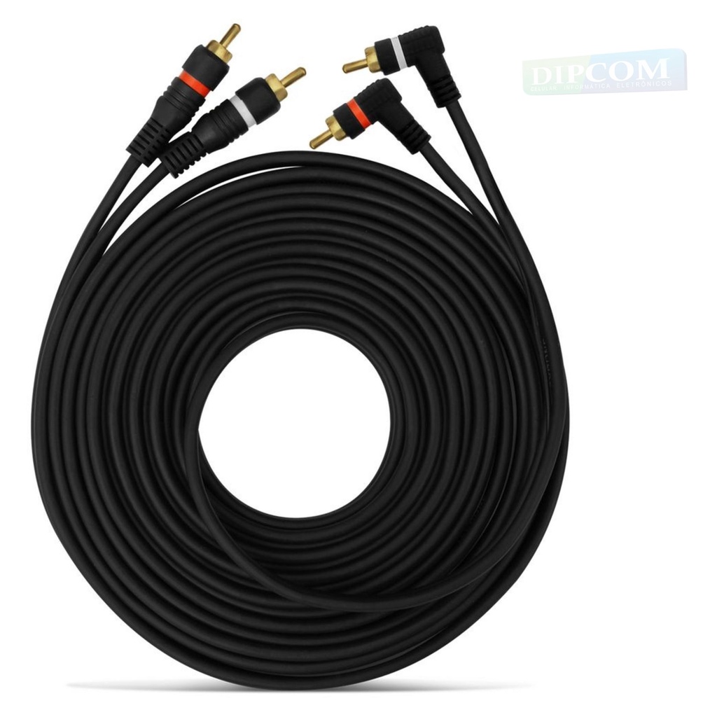 Cabo P2 RCA x P2 RCA 5 Metros - Cabo de Áudio 2RCA X 2RCA [Branco e ...