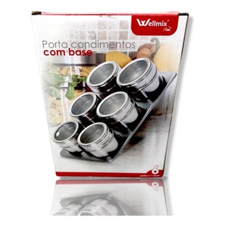 Conjunto de Porta Condimentos Temperos Com Base De Alumínio Wellmix ...