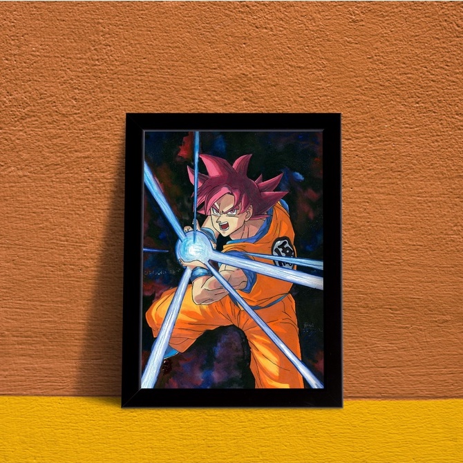 Quadro Dragon Ball - Goku A4 Moldura Com Vidro | Shopee Brasil