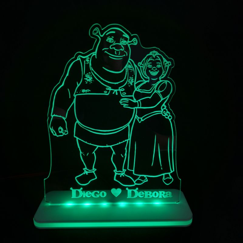 Luminária Abajur Led Shrek e Fiona SRC Personalizável | Shopee Brasil