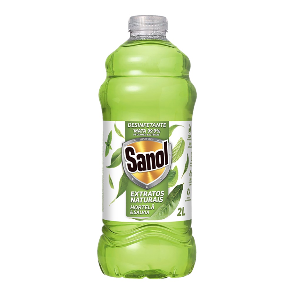 Desinfetante Sanol Extratos Naturais Hortelã e Sálvia 2L | Shopee Brasil