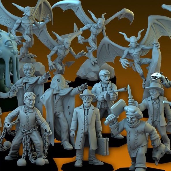 O Chamado de Cthulhu Bundle 23 Miniaturas Investigators 7e Monsters RPG ...