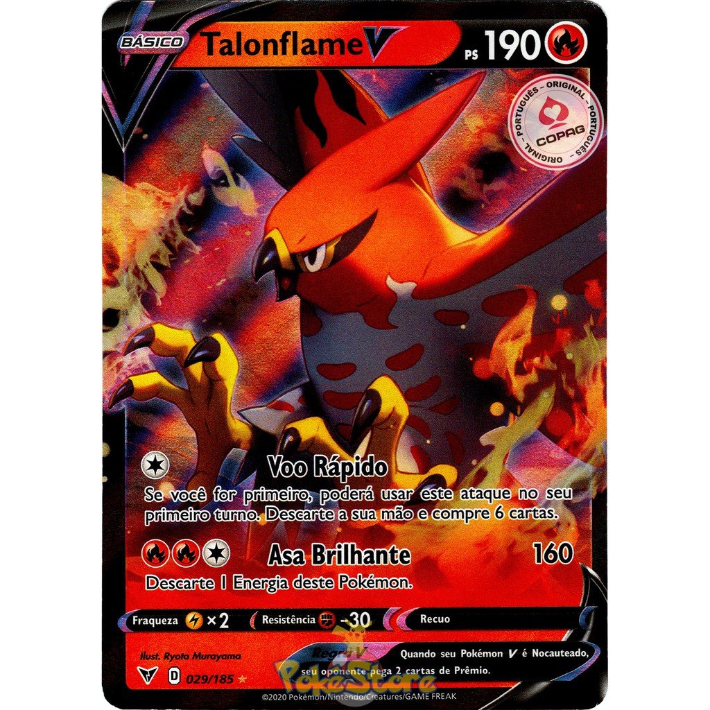 Carta Pokemon Talonflame V Português 29/185 Card Original Copag ...