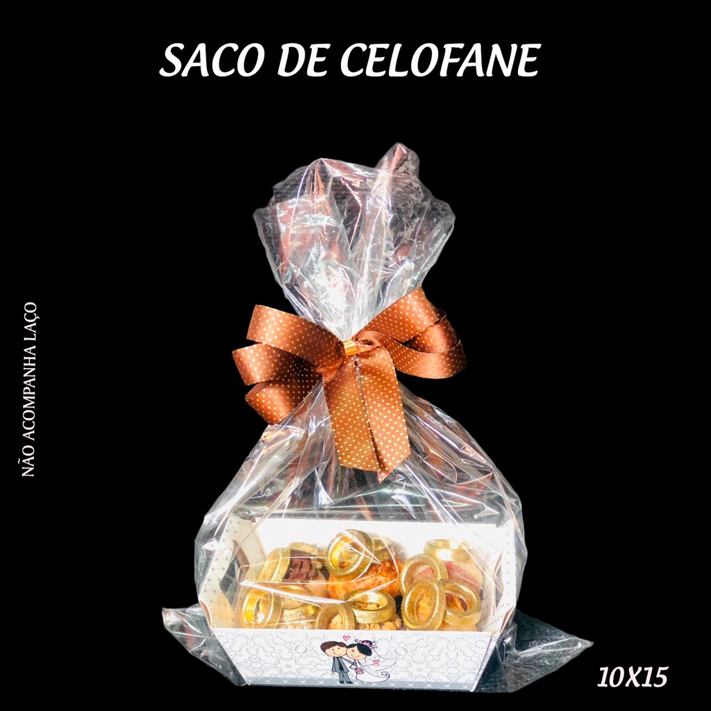 Saquinho Celofane Para Presente 10x15 Embalagem Saquinho Surpresa 50 ou ...