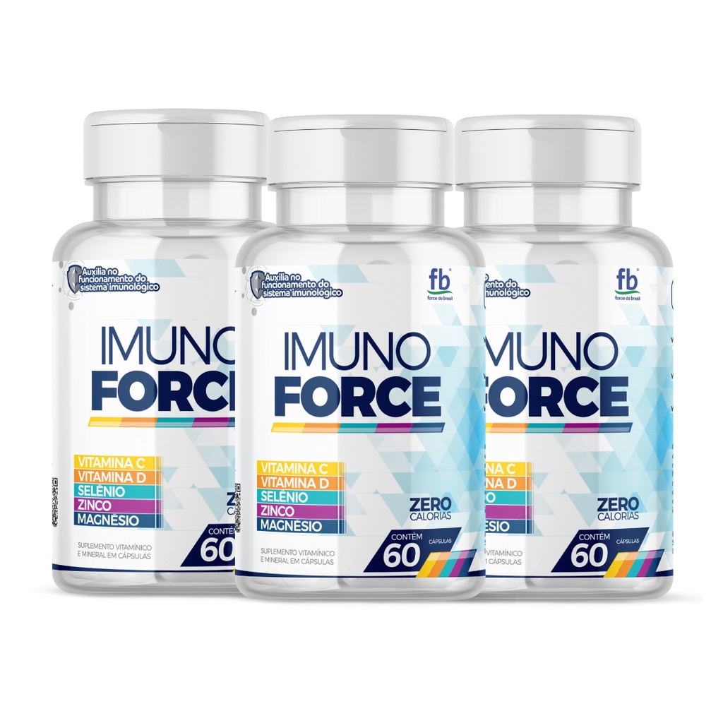 KIT 3 IMUNO FORCE - 180CAPSULAS - 500MG - IMUNIDADE - FORCE DO BRASIL ...