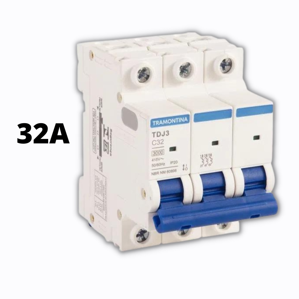 Disjuntor unipolar, bipolar, tripolar tramontina TDJ3 | Shopee Brasil