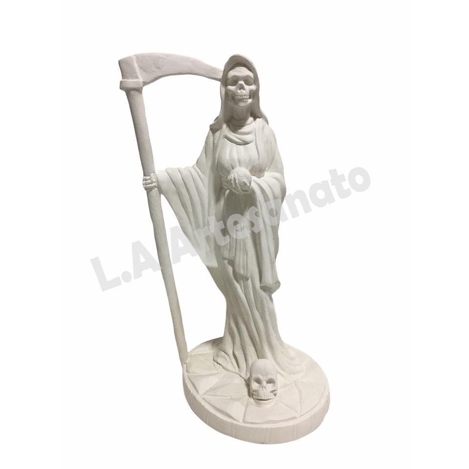 Imagem Santa Morte Em Gesso Cru 40 Cm Para Artesanato | Shopee Brasil