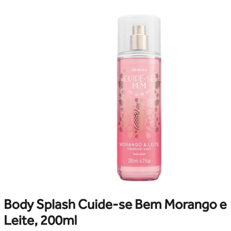 Body Splash Cuide-se Bem Morango e Leite, 200ml | Shopee Brasil