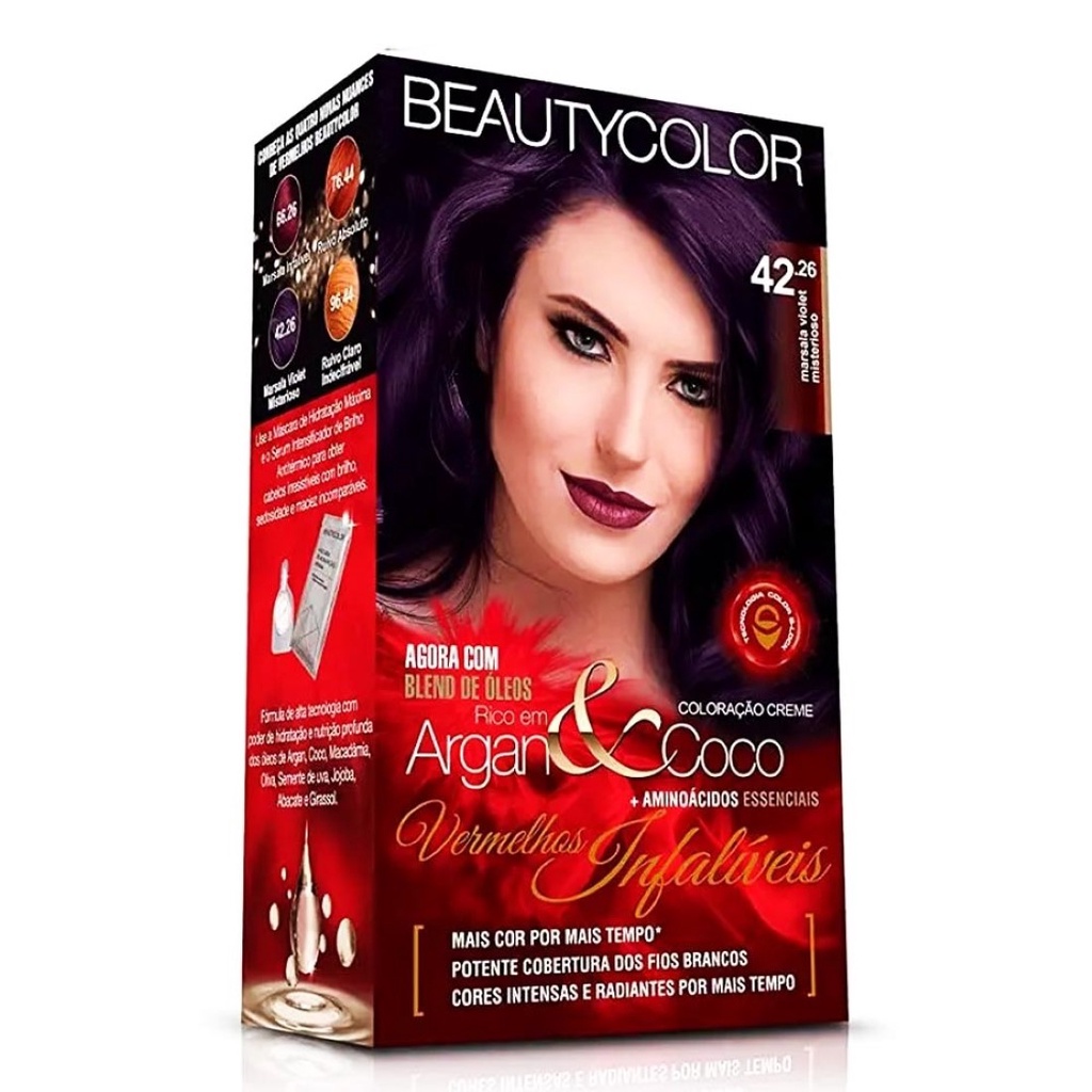 Kit Coloração Marsala Violet Misterioso 42.26 - Beauty Color | Shopee ...
