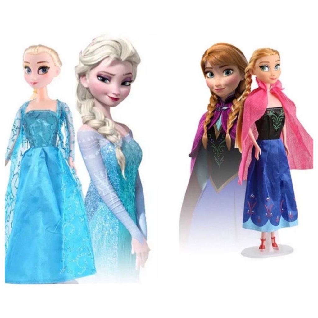 Kit 2 Frozen Anna e Elsa Boneca Princesa Disney | Shopee Brasil