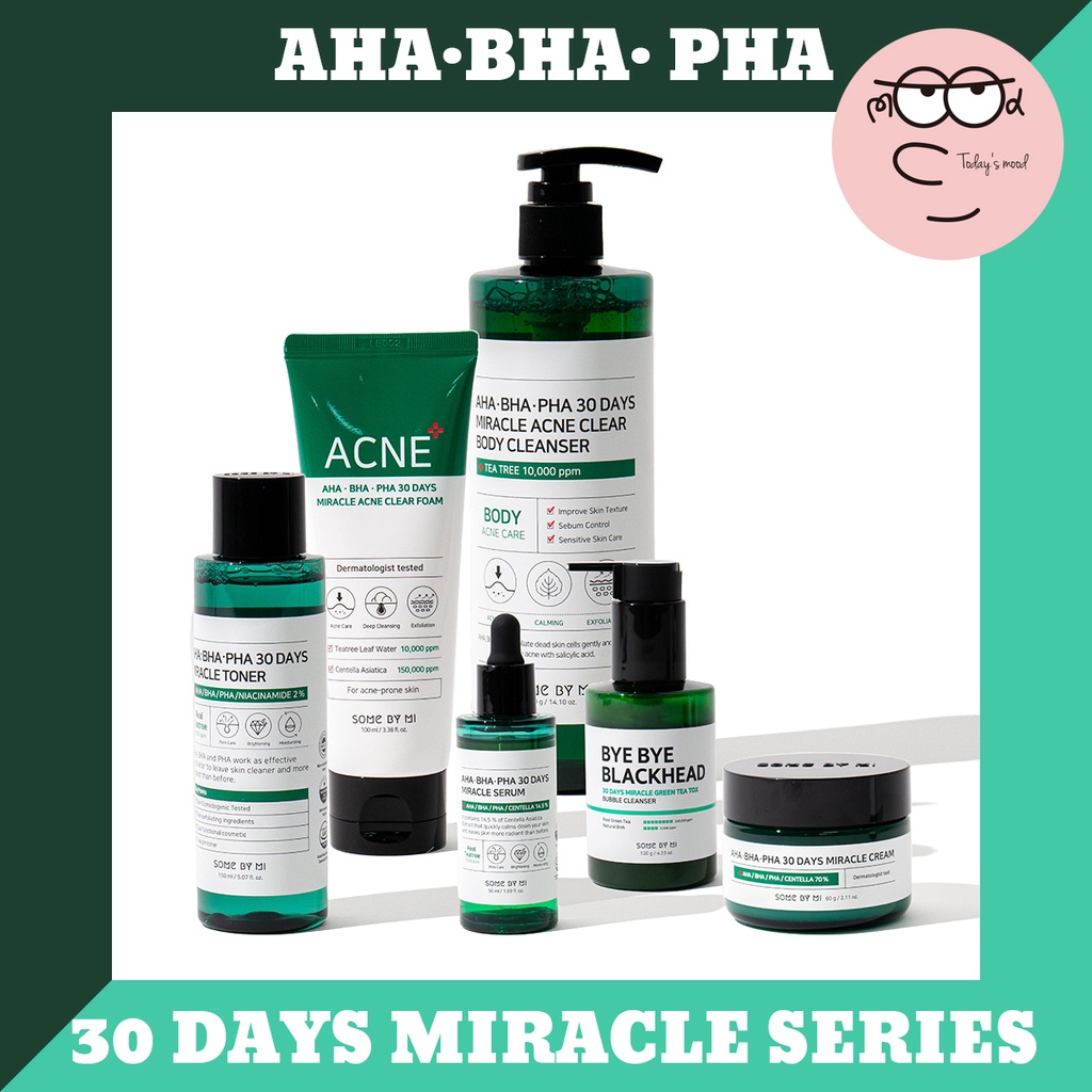 [SOME BY MI] 30DAYS Miracle Series | SOMEBYMI AHA BHA PHA Limpador Corporal , Espuma ...