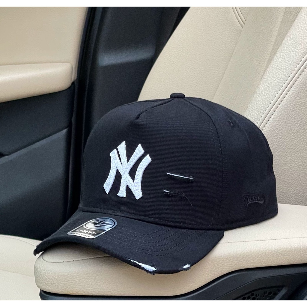 Boné New Era NY Aba Curva Rasgado Varias Cores | Shopee Brasil